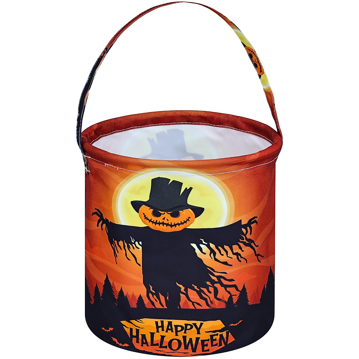 Halloween Basket Trick or Treat Bag Cute Candy Tote Buckets Reusable Canvas Best Organizer Party Gifts for Kids