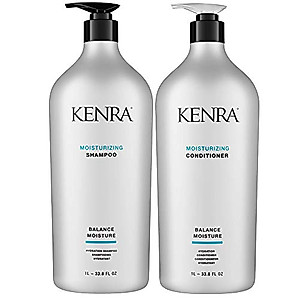 Kenra Moisturizing Shampoo | Balance Moisture | Hydrates For Smooth, Soft, & Shiny Hair | Improves Manageability By Over 50% | Increases Softness & Shine | All Hair Types | 33.8 fl. Oz (Set)