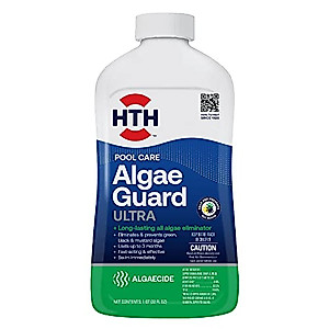 HTH Pool Care Algae Guard Ultra, Swimming Pool Chemical Kills & Prevents All Algae, Long Lasting Formula, 32 fl oz