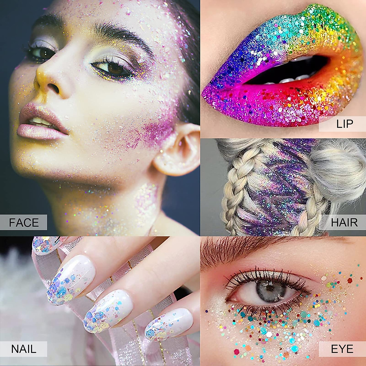 Body Glitter Gel, Long Lasting Holographic Face Glitter Gel for Hair, Body, Nail, Waterproof 9 Color Liquid Glitter Body Makeup fo Women (#8 Red, 1PC)