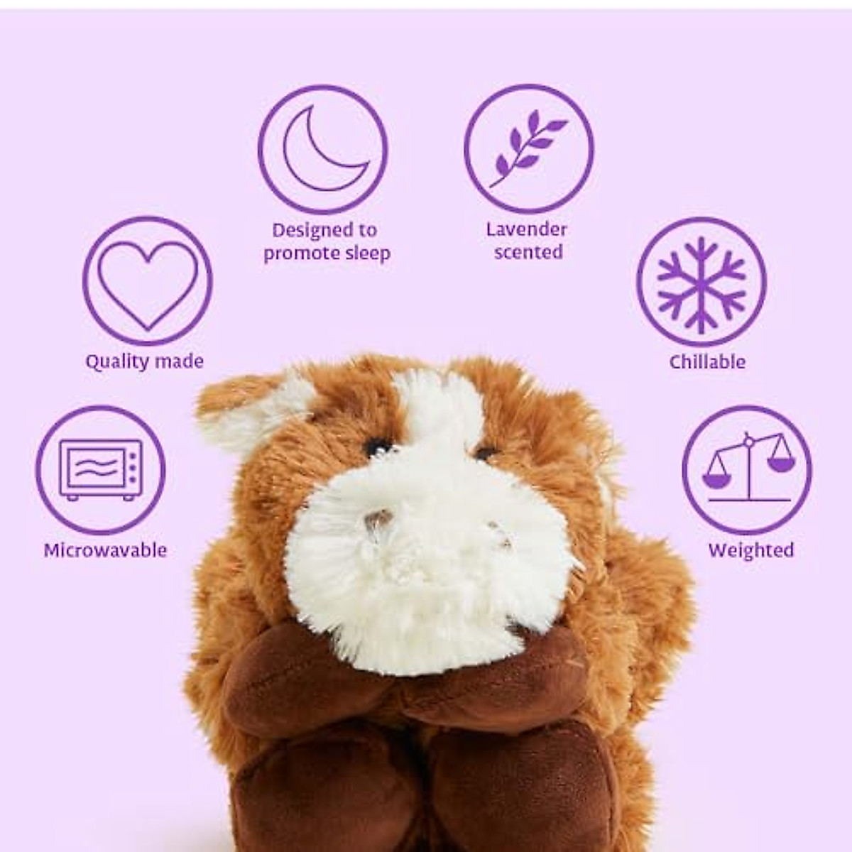 warmies Microwavable Neck & Shoulder Wrap - Heating & Cooling Plush Pad for Calming Relaxation - Weighted & Heated Neck Warmer with Scented Lavender - Microwave Heat Pad for Aches & Pain - Horse