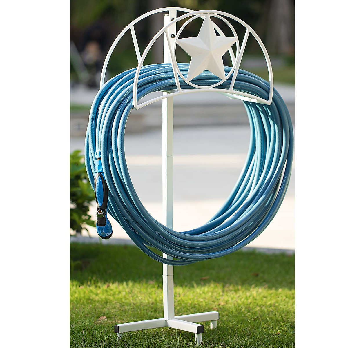Amagabeli Garden Hose Holder Bundle 2 Pack Plant Caddies White 14inch