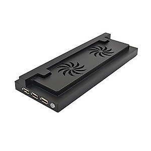 OSTENT USB Dual Cooling Fan Cooler Vertical Stand External USB Port for Xbox One S Console Color Black