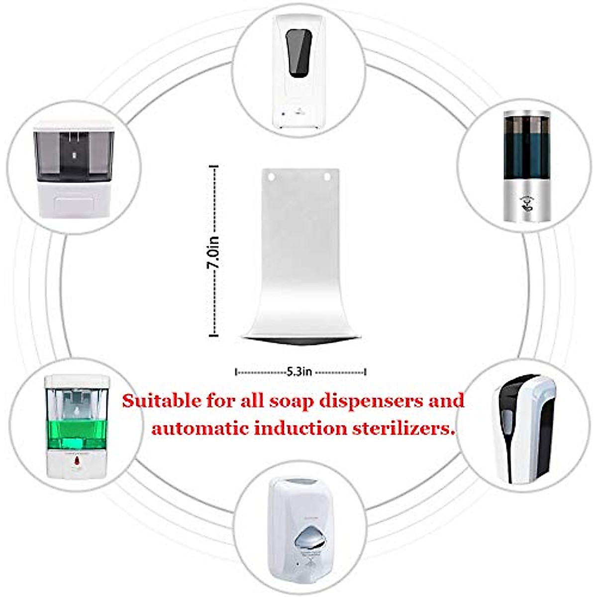 Soap Dispenser Drip Tray, Wall Mount Soap Dispenser Bracket, Laundry Detergent Drip Tray, Easy to Clean(White,10pcs)