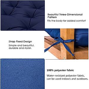 SEAHOME Indoor/Outdoor Bench Cushion,Waterproof Swing Seat Cushion,Outdoor Chair Cuhion,for Lounger Garden Furniture Patio Loveseat (47.2'' x 19.7'', Black)