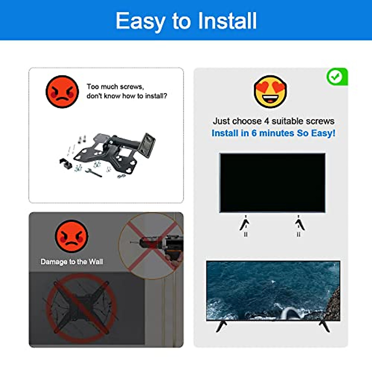 (Upgraded Version) Base Stand TV Legs for TCL Smart Tv - 32in 40in 43in 48in 49in 50in 55in 60in 32S305 32S301 32S303 32S4610R 32S3850 32S3850A 32S3850B 32S3850P 32FS4610R with Screws(32-55in, Black)