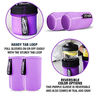 Masontops Wide Mouth Mason Jar Neoprene Sleeves - Gray - Triple Insulated Cozy - 2 Sleeves Cover 16-24 oz & Quart Sizes