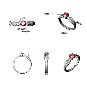 Customized Sterling Silver Women High School Class Ring – Dainty Collection – MEMENTOS JEWELRY (Sterling Silver Platinum)