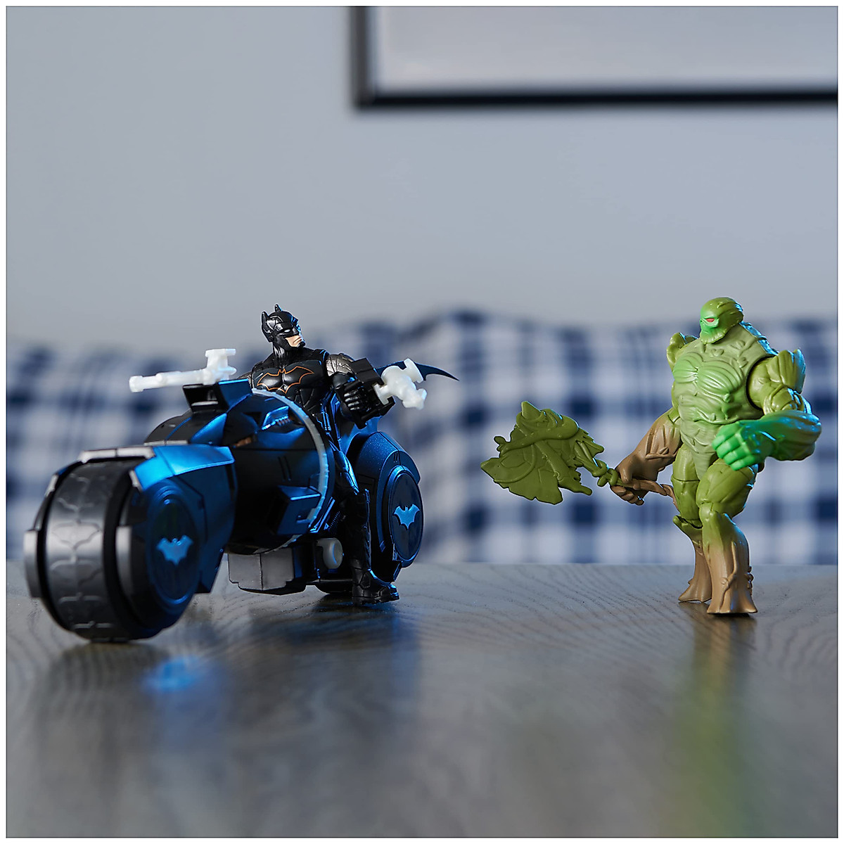 DC Comics, Batman and Swamp Thing Armory Attack Batcycle Set, Exclusive Armored Batman and Swamp Thing Action Figure with Accessories, Kids Toys for Boys and Girls Ages 4 and Up