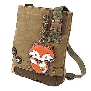 Chala Patch Cross-Body Women Handbag, Olive Canvas Messenger Bag - Chala Fox