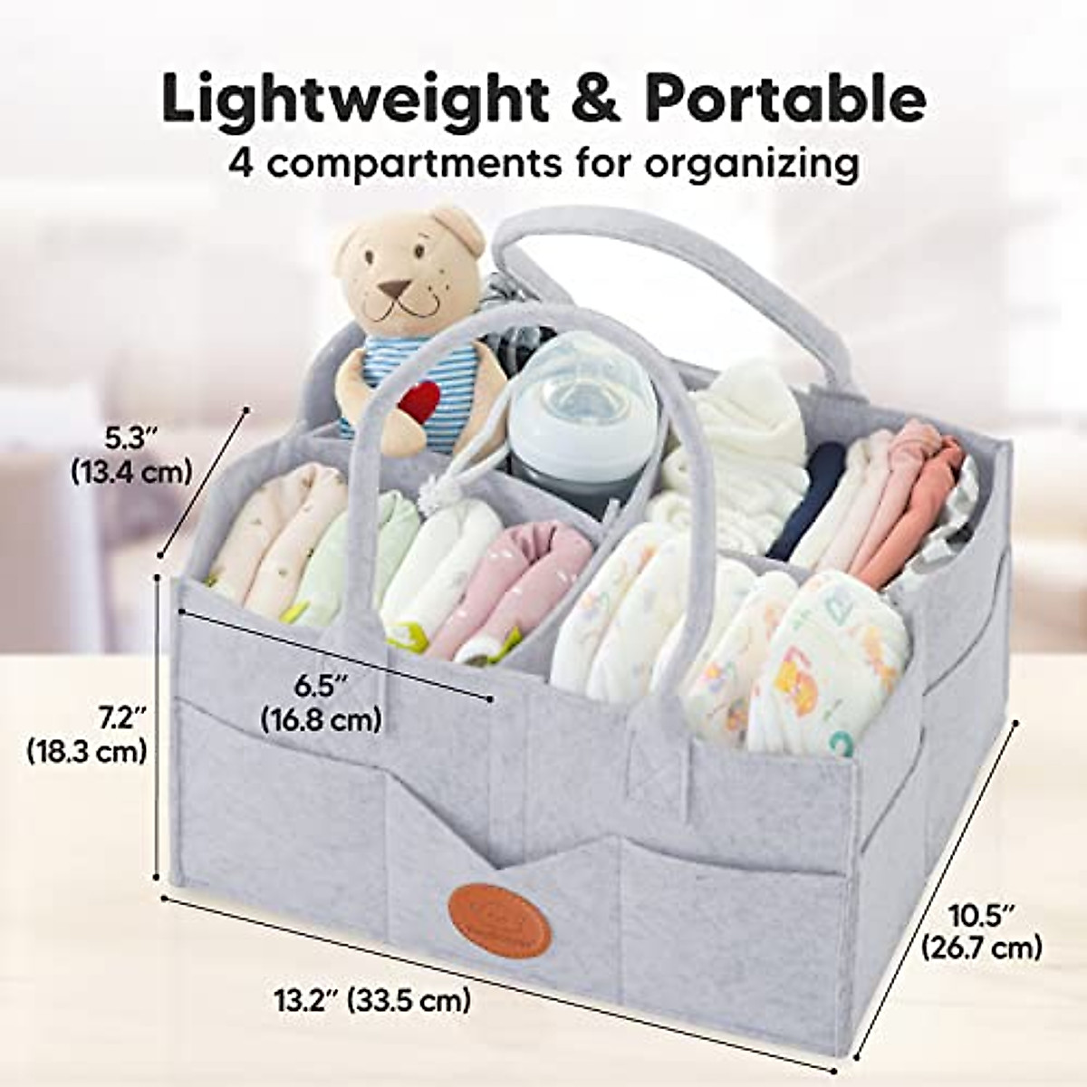 KeaBabies Baby Diaper Caddy Organizer and Portable Diaper Changing Pad - Large Baby Organizer - Waterproof Foldable Baby Changing Mat - Diaper Organizer For Changing Table - Diaper Changing Station