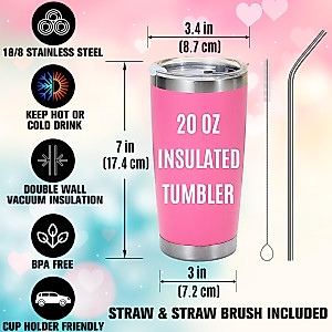 Xildew Funny Grandma Theme Glam-ma Definition Mother's Day for First Time Grandmother Grandparents Day Christmas Birthday Gift for Granny Glamma Stainless Steel Tumbler 20 oz Pink