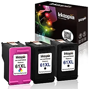 Inktopia 3 Pack Remanufactured Ink Cartridges Replacement for HP 61XL 61 XL (2 Black 1 Tricolor) Used in HP Officejet 4630 4632 4635 Deskjet 1010 2549 2540 3050 Envy 5530 4500 4501 Printer