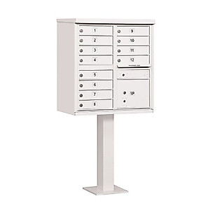 Salsbury Industries 3312WHT-U 12 A Size Doors, White Type II Cluster Box Unit Mailbox