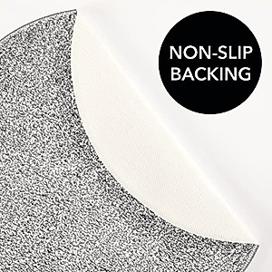 mDesign Soft Microfiber Polyester Non-Slip Round Spa Mat/Runner, Plush Water Absorbent Accent Rug for Bathroom Vanity, Bathtub/Shower, Machine Washable - 24" Diameter - Heather Gray