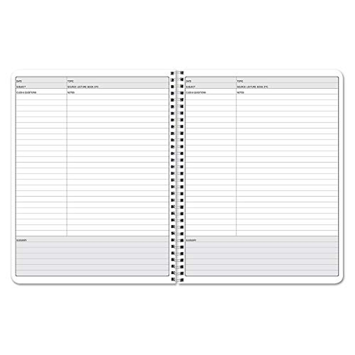 BookFactory Universal Note Taking System (Cornell Notes) / NoteTaking Notebook - 120 Pages, 8 1/2" x 11" - Wire-O (LOG-120-7CW-A(Universal-Note))