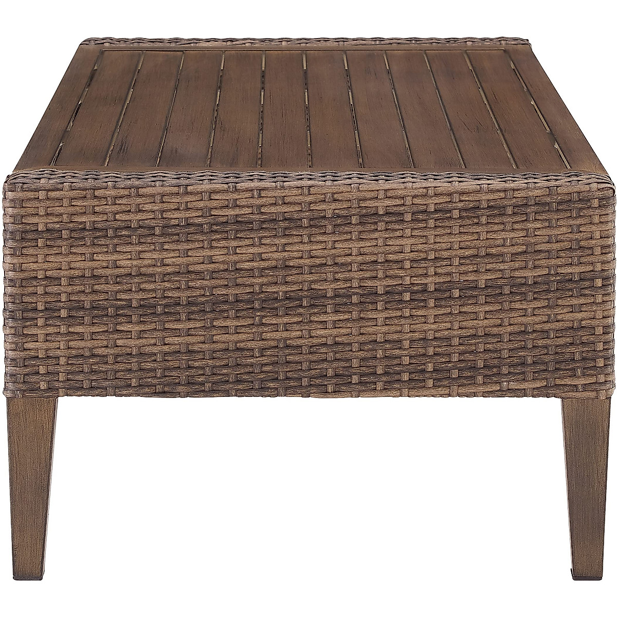 Crosley Furniture Capella Wicker Outdoor Coffee Table for Patio, Deck, Porch, Brown