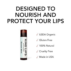 Kind Lips Lip Balm - Nourishing & Moisturizing Lip Care for Dry Lips Made from Shea Butter, Beeswax with Vitamin E |Variety Flavor | 0.15 Ounce (Pack of 3)