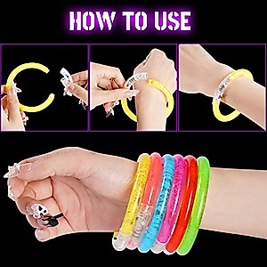 Mikulala 24Pcs Glow in the Dark Party Supplies for Kids/Adults, Flashing Light up Toys LED Bracelets Glow Sticks , Neon Christmas Party Favors Carnival Birthday Concert Party Games Gifts Accessory