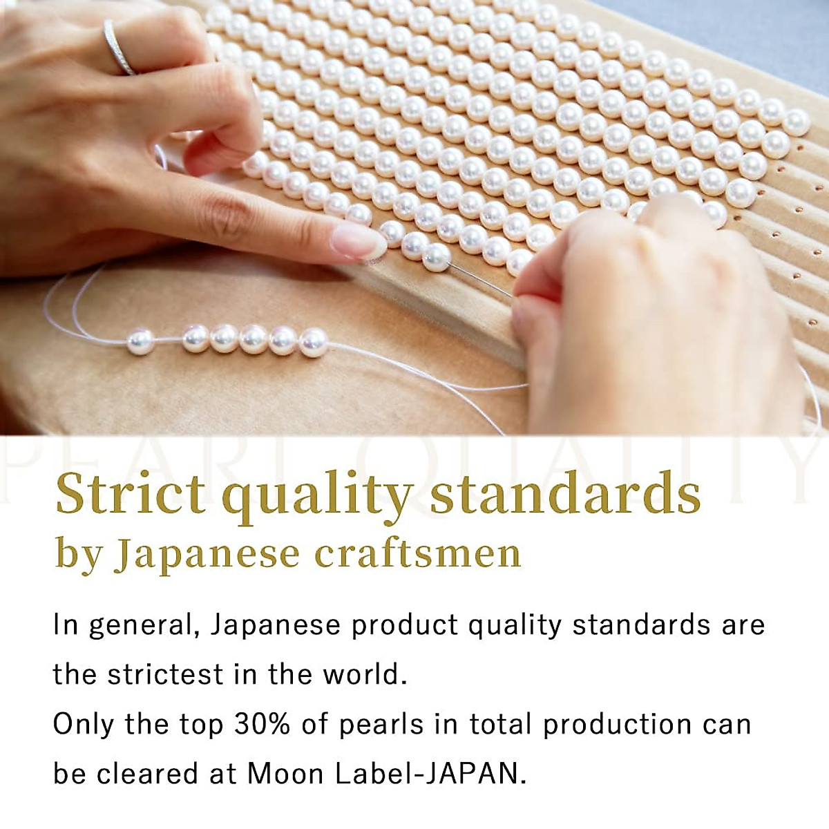 Japanese 4.5-5.5mm Akoya Cultured Pearl Pendant Necklace for Women with 18K Yellow Gold | Elegant Design Excellent Gift | Pearl Necklace