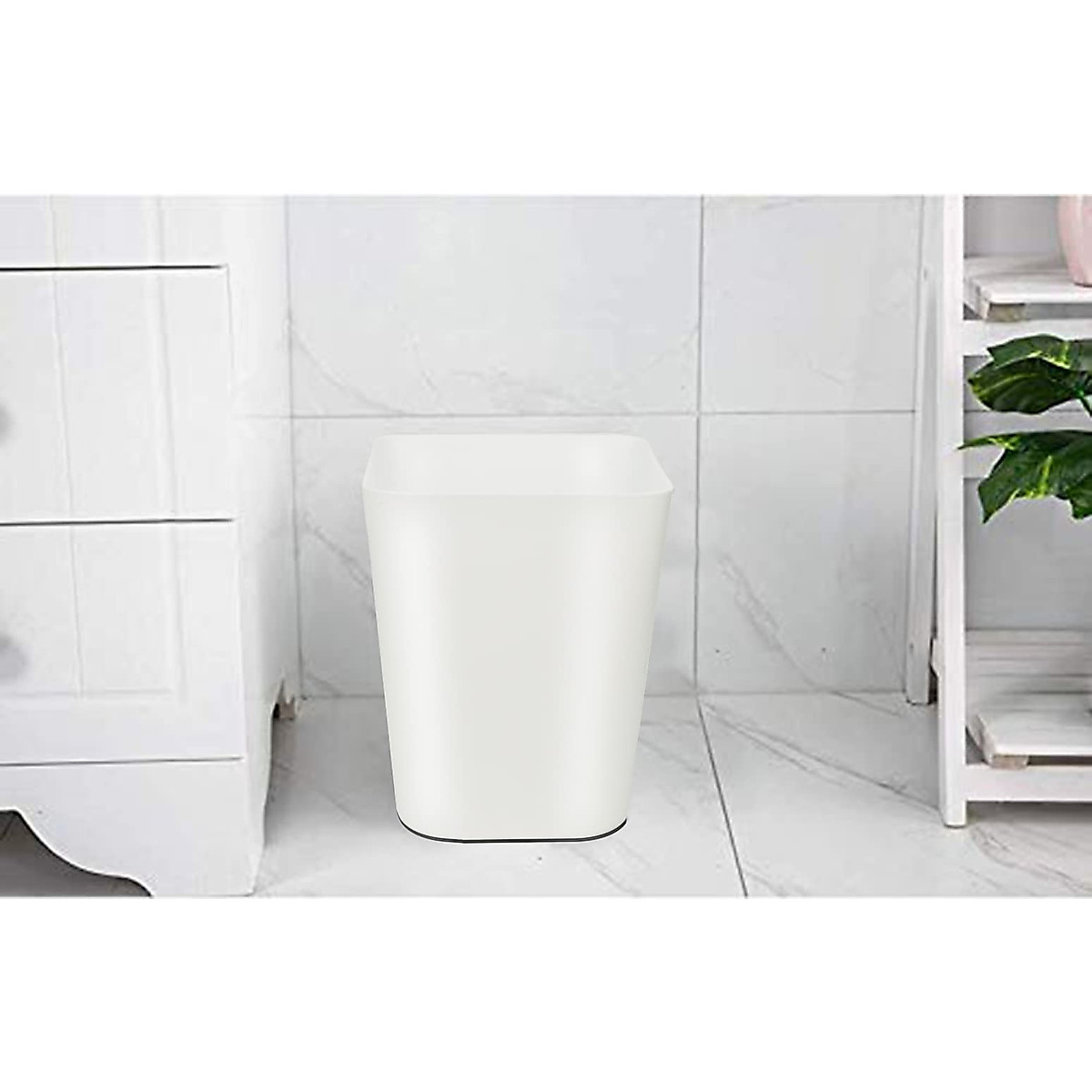 Feiupe 1.6 Gallon Small Trash Can Wastebasket for Kitchen Office Bathroom,Pack of 2(1.6 Gallon(2 Pack), White+Gray)
