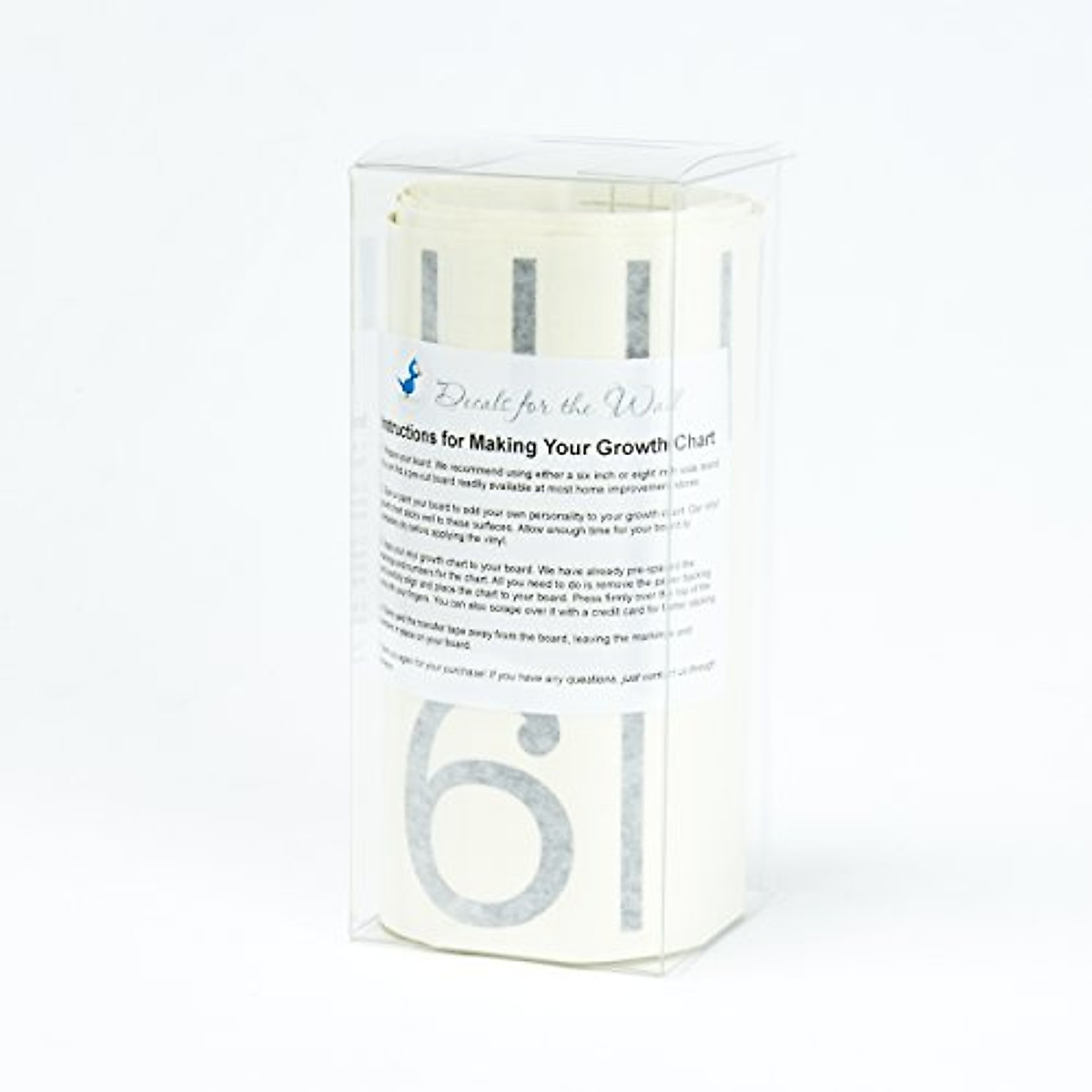 Vinyl Growth Chart | Single Transfer for Easy Application | Kids DIY Height Wall Ruler Kit | Large Measuring Tape Sticker Number Decal Wood Measure Chart Wooden Board Children Decor Growing Baby Room