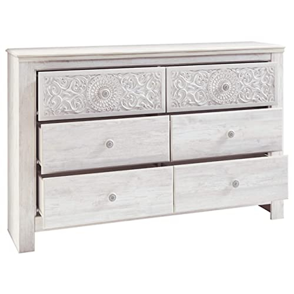 Signature Design by Ashley Paxberry Boho 6 Drawer Dresser, Whitewash