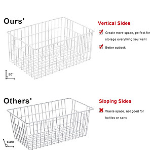 Orgneas Freezer Organizer Bins, Freezer Baskets for Chest Freezer and Upright Freezer Refrigerator Dividers Frozen Meats Storage Containers Organizer for Fruits and Vegetables, 5 Packs
