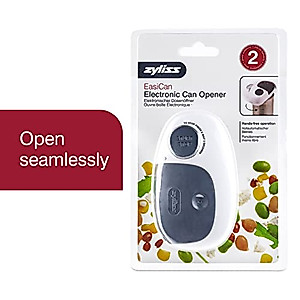 Zyliss EasiCan Electronic Can Opener - Electric Can Opener - Automatic, Smooth Edge Can Opener - Kitchen Tool & Gadget for Seniors & Arthritic Adults - Gray/White