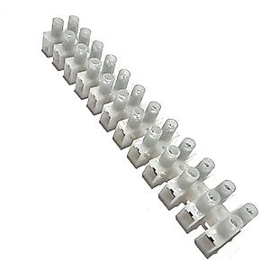 12 Position / 24 Contact Terminal Block Barrier Strip Dual Row with Screw Connector 30 Amp 300V HVAC Panel Chassis Mount etc. ES1200/12DSFB (2 Pack)