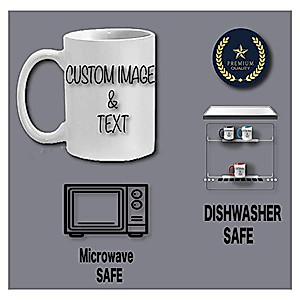 Customized Photo Mug with Personalized Text Upload Your Image with Different Designs, 11 ounces