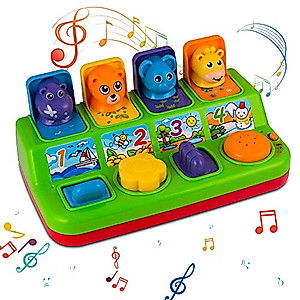 YEEBAY Interactive Pop Up Animals Toy with Music, Animal Sound, Activity Toys for Ages 9 - 12 - 18 Months &1 Year Old Kids, Babies, Toddlers, Boys & Girls