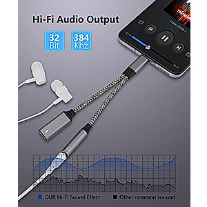 Samsung Galaxy S22 Headphone Adapter, 2 in 1 USB C to 3.5mm Headphone Jack Hi-Fi DAC with USB C 60W Fast Charging Dongle Adapter Compatible with Galaxy S22/22 Ultra/S21/S21FE/Note 20, Pixel 5/4/3/3XL