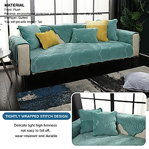 Velvet Quilted Couch Sofa Cover, Soft Sectional Couch Covers, Non-Slip Sofa Slipcover for Dogs Cats Pet Love Seat Recliner Leather L Shaped, Armrest Backrest Cover ( Color : #8 , Size : 45x45cm(1PC Pi