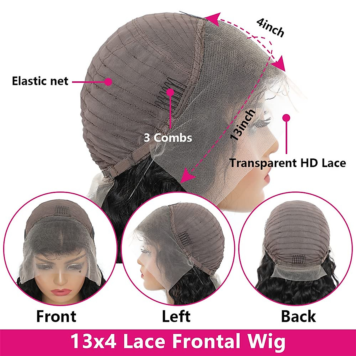 FDX 20 Inch Straight HD Lace Front Wigs Human Hair Pre Plucked 13x4 Lace Front Wigs Human Hair 180 Density Transparent Frontal Wigs Human Hair Lace Brazilian Human Hair Wigs for Black Women Glueless