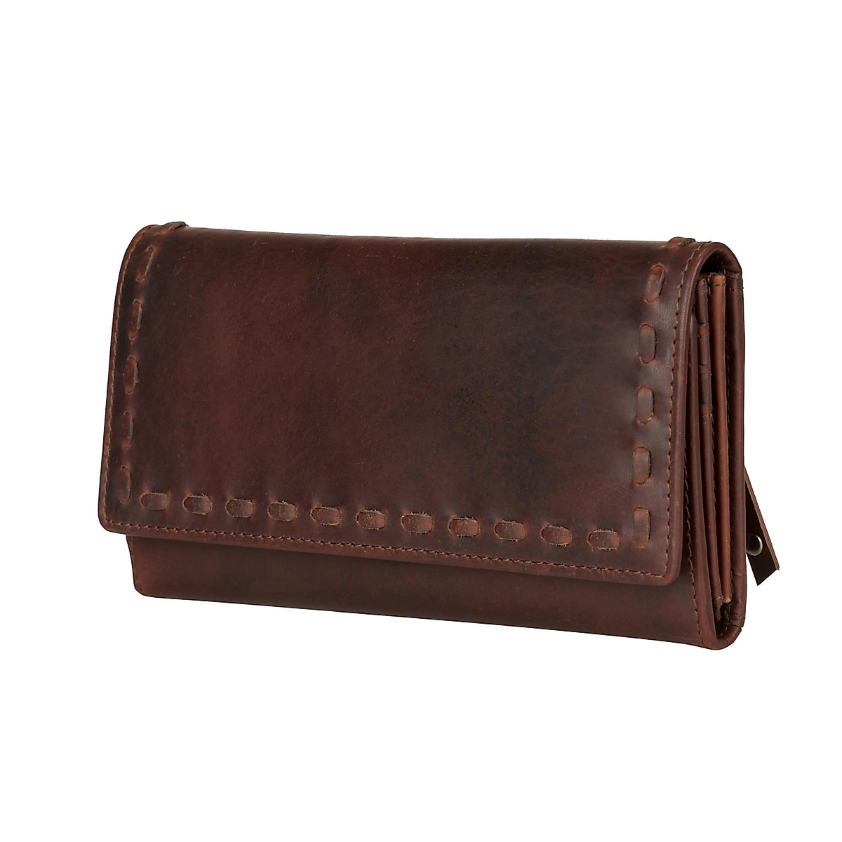 Lady Conceal Hope RFID Leather Laced Wallet (Dark Mahogany)