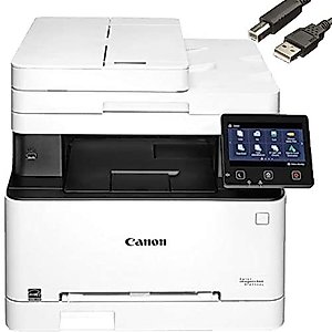 Canon imageCLASS MF644Cdw Wireless Laser All-in-One Color Printer, Print Scan Copy Fax, Automatic Duplex Document Feeder, 22 ppm, 600 x 600 dpi, Works with Alexa, Bundle with JAWFOAL Printer Cable.