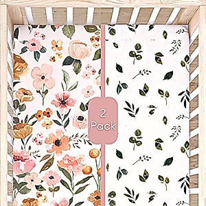 Crib Sheets Set - Premium Soft Cotton Fitted Baby Crib Sheet- 2 Pack- Crib Bed Mattress & Toddler Bed Sheet by Max&So