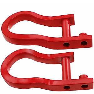 GJAUTOPARTS 84192871 Front Tow Hooks Compatible with Chevy Silverado Sierra 1500 2007-2018 Red Front Bumper Tow Hook Shackles(Pack of Pair)
