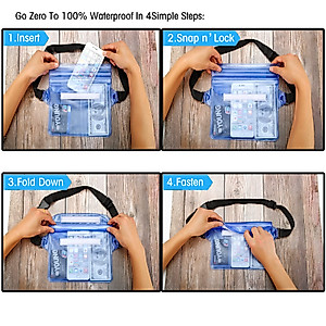 BO KAI LUN Waterproof Pouch with Waist Strap (2 Pack) | Best Way to Keep Your Phone and Valuables Safe and Dry | Perfect for Boating Swimming Snorkeling Kayaking Beach Pool Water Parks