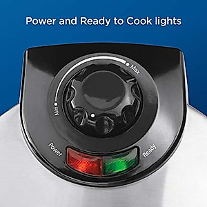 Oster Belgian Waffle Maker with Adjustable Temperature Control, Non-Stick Plates and Cool Touch Handle, Makes 8" Waffles, Stainless Steel