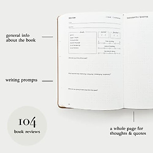 Kunitsa Co. Reading Journal. Book Journal for Book Lovers & Readers. Review and Track Your Reading (Blush, Avid Reader Edition) - 104 Book Reviews