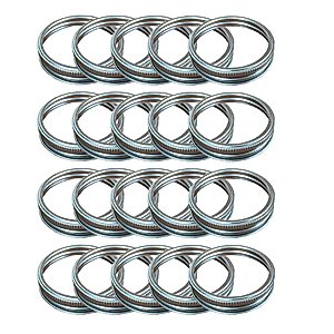 24 Rust Resistant Silver Mason Jar Replacement Rings, 70mm Regular Mouth Mason Jar Lids Silver Canning Jar Lid, Prevent leakage for Mason Jars