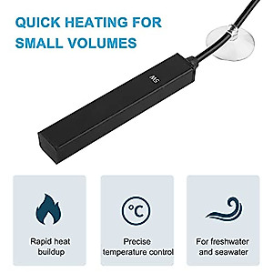 Aquarium Heater, 5W Fish Tank Heater Mini USB Submersible Heater Aquarium Heating Rod for 0.5-2L Fish Tank