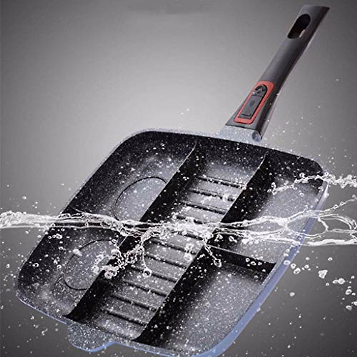 ZHYHSM-111 Frying Pan, Master Pan Non-Stick Divided Grill/Fry/Oven Meal Skillet, Black, Suitable for Cooking Eggs, Bacon, Pancakes