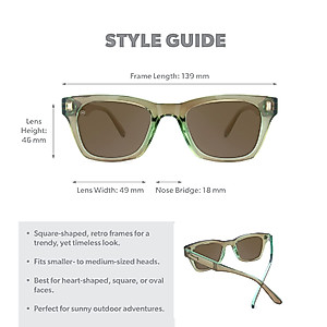 Knockaround Seventy Nines Polarized Sunglasses for Women & Men - Impact Resistant Lenses & Full UV400 Protection, Translucent Sage Frames/Amber Lenses