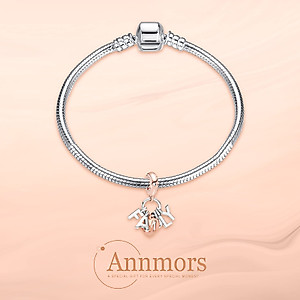 Annmors Family Dangle Charm fits Bracelets, 925 Sterling Silver-Lucky Charm for Woman Pendant Bead,Jewelry Beads Gifts for Women Bracelet&Necklace