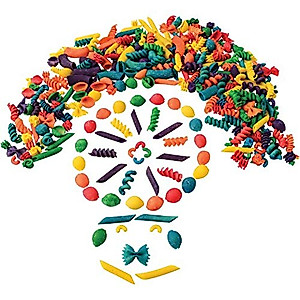 Constructive Playthings - ROY-211 1 lb. Multi-Colored Macaroni Shapes Collage Pieces in Various, Non-Toxic Colors for Grades Kindergarten - Grade 3