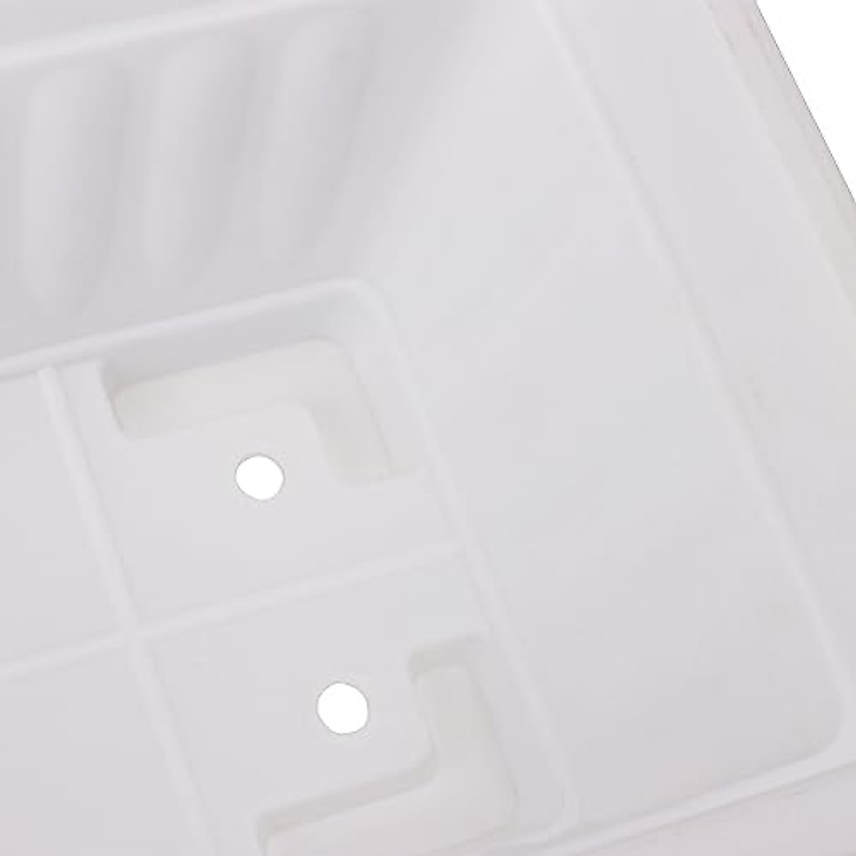 JOIKIT 6 Packs 17 Inch White Plastic Flower Window Boxes Planters with Drainage Holes & Tray, Rectangular Long Vegetable Flower Windowsill Box Planter Pot with Plant Label for Garden Patio Balcony