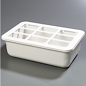 Carlisle FoodService Products CM104902 Coldmaster 6" Deep Insulated Food Pan with Organizer, Full-Size, White